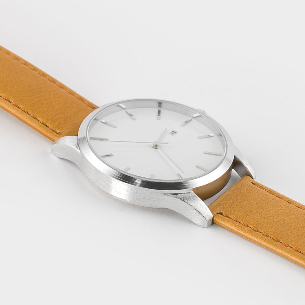 Tan Strap Watch - Simple Face - Minimalist Styled Watch for Men – Matte ...