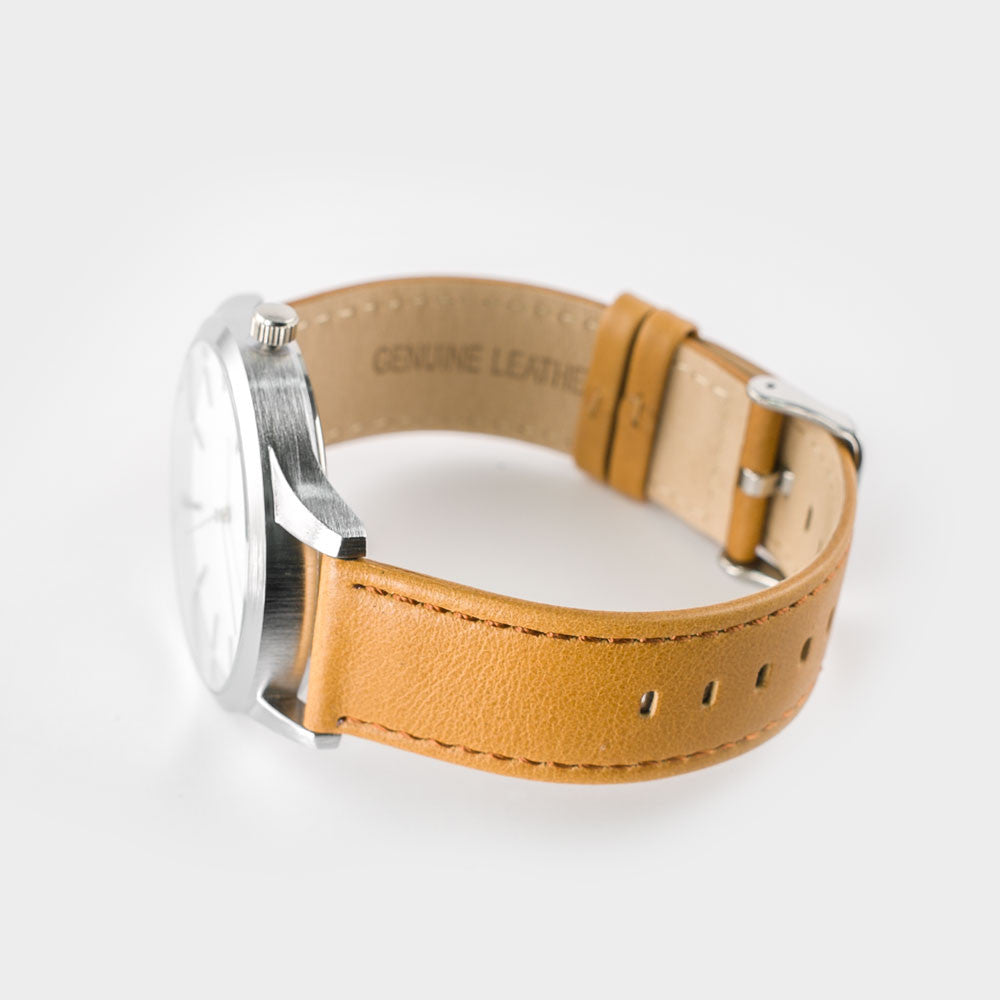 Tan Strap Watch - Simple Face - Minimalist Styled Watch for Men – Matte ...